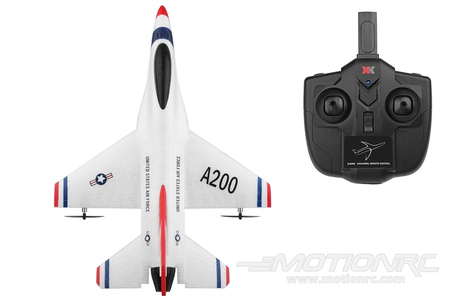 XK A200 F-16 with Gyro 290mm (11.4") Wingspan - RTF [WLT-A200] Motion ...