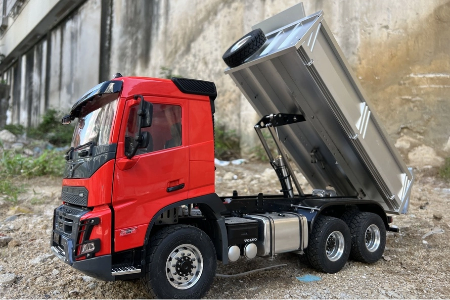 Double Eagle Volvo FMX 1/14 Scale Red Metal Hydraulic 6x6 Dump Truck ...