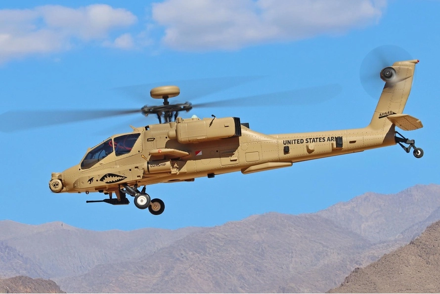 RotorScale AH-64 Apache Desert Tan 250 Size GPS Stabilized Helicopter ...