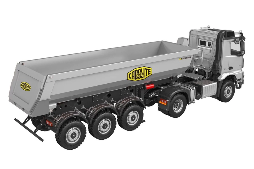 Kabolite K5801 Grey1/14 Scale 4x4 Tractor with 3 Axle End Dump Trailer ...